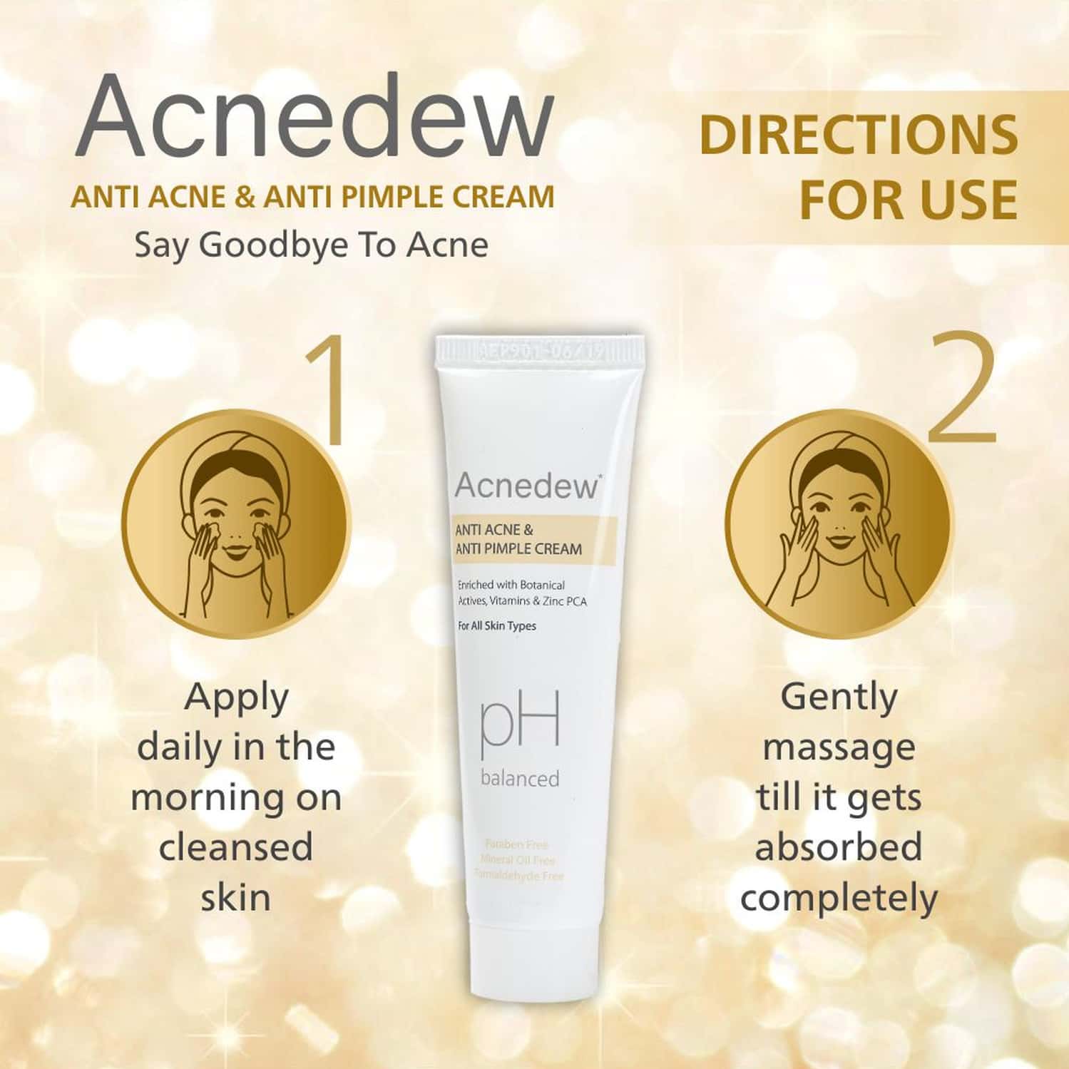 Buy ACNEDEW ANTIACNE & ANTIPIMPLE CREAM 25 GM | HERBS & ZINC PCA | NO ...
