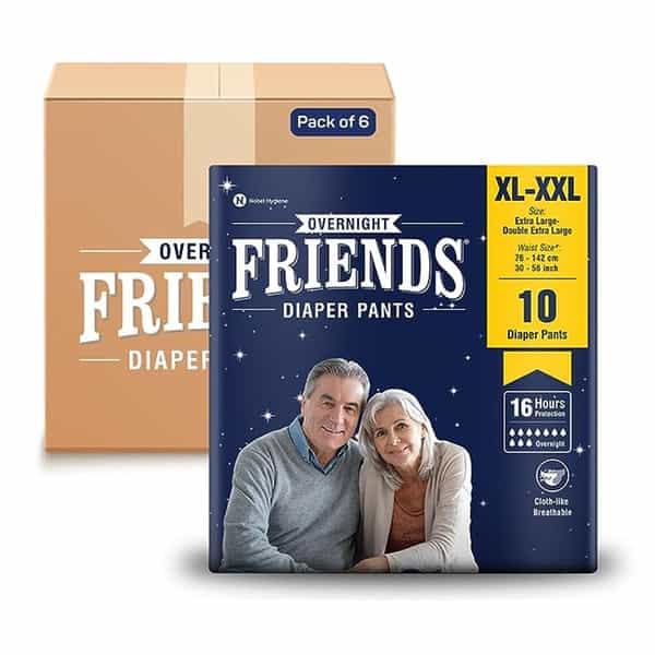 Buy FRIENDS OVERNIGHT ADULT DIAPERS PANTS STYLE - 60 COUNT (XL-XXL ...