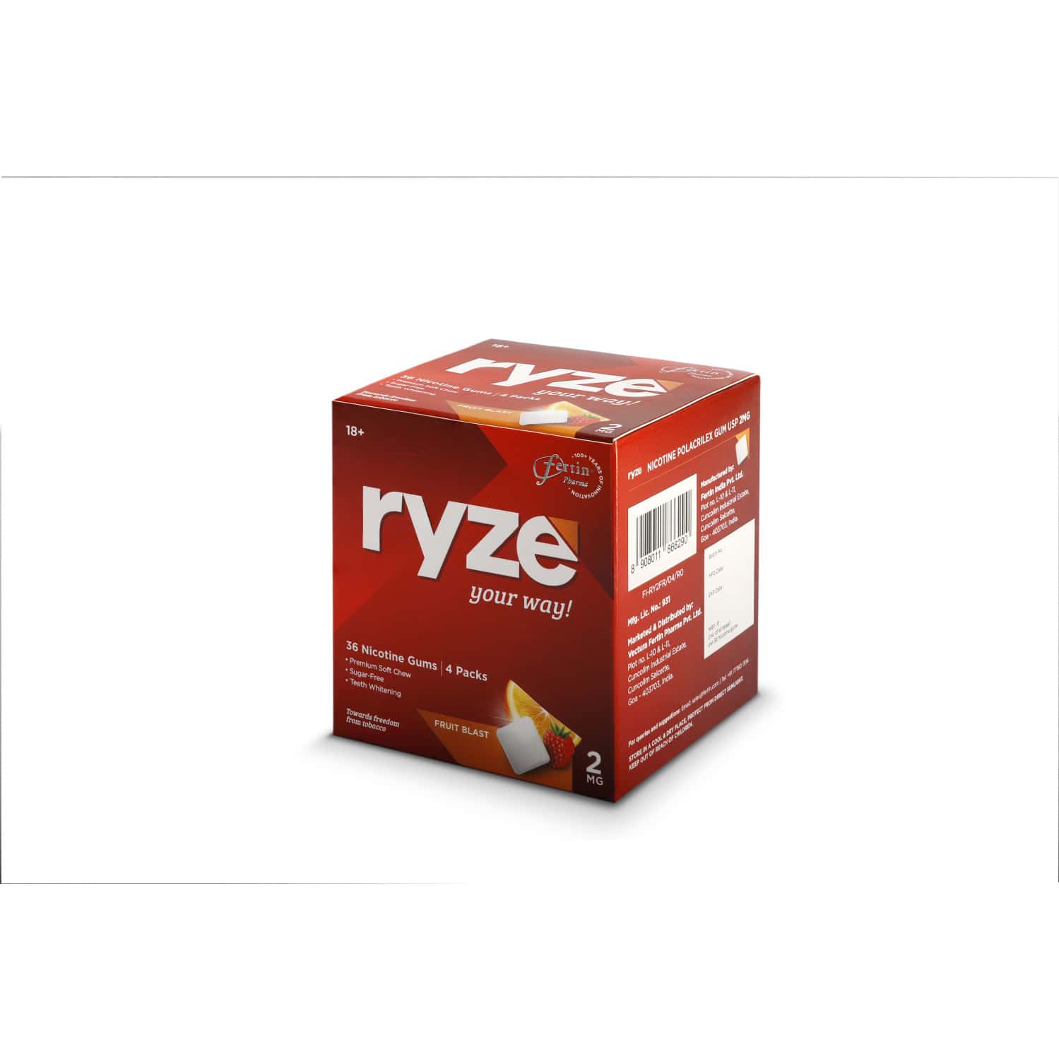 Buy RYZE NICOTINE GUM 2MG I SOFT CHEW | EASY ON THROAT I FRUIT BLAST (9 ...