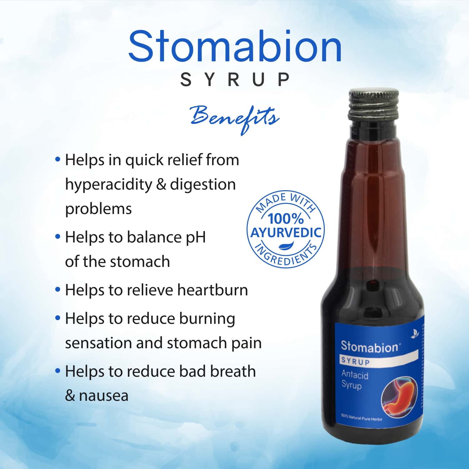 Buy STOMABION SYRUP 200 ML | BLEND OF AYURVEDIC HERBS HELPS IN GAS AND ...
