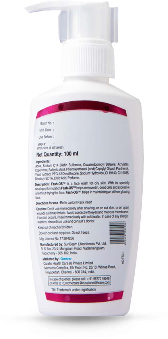 Buy FASH OS FACEWASH FOR OILY SKIN - 100ML Online & Get Upto 60% OFF at ...