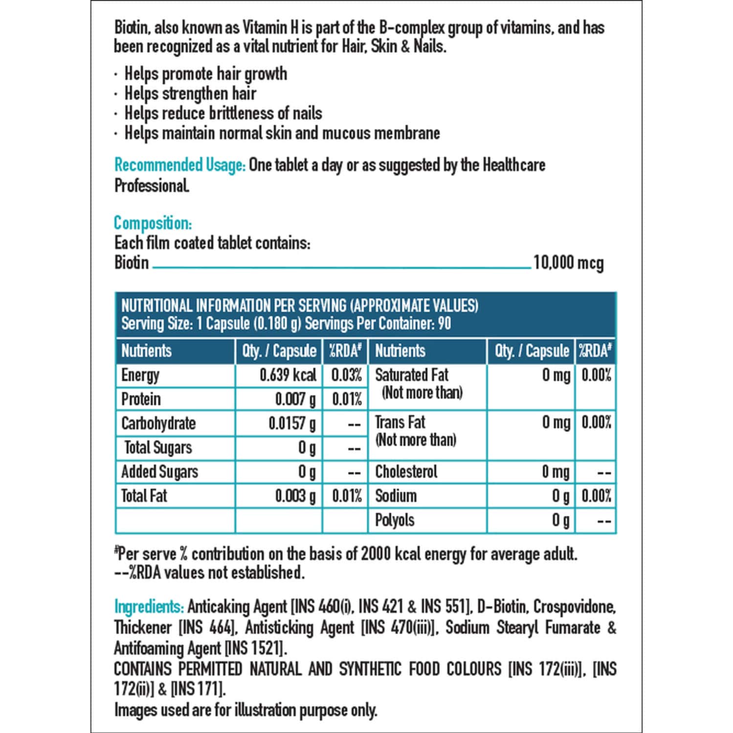 Buy HEALTHKART HK VITALS BIOTIN 10000 MCG, 90 TABLETS & MULTIVITAMIN ...