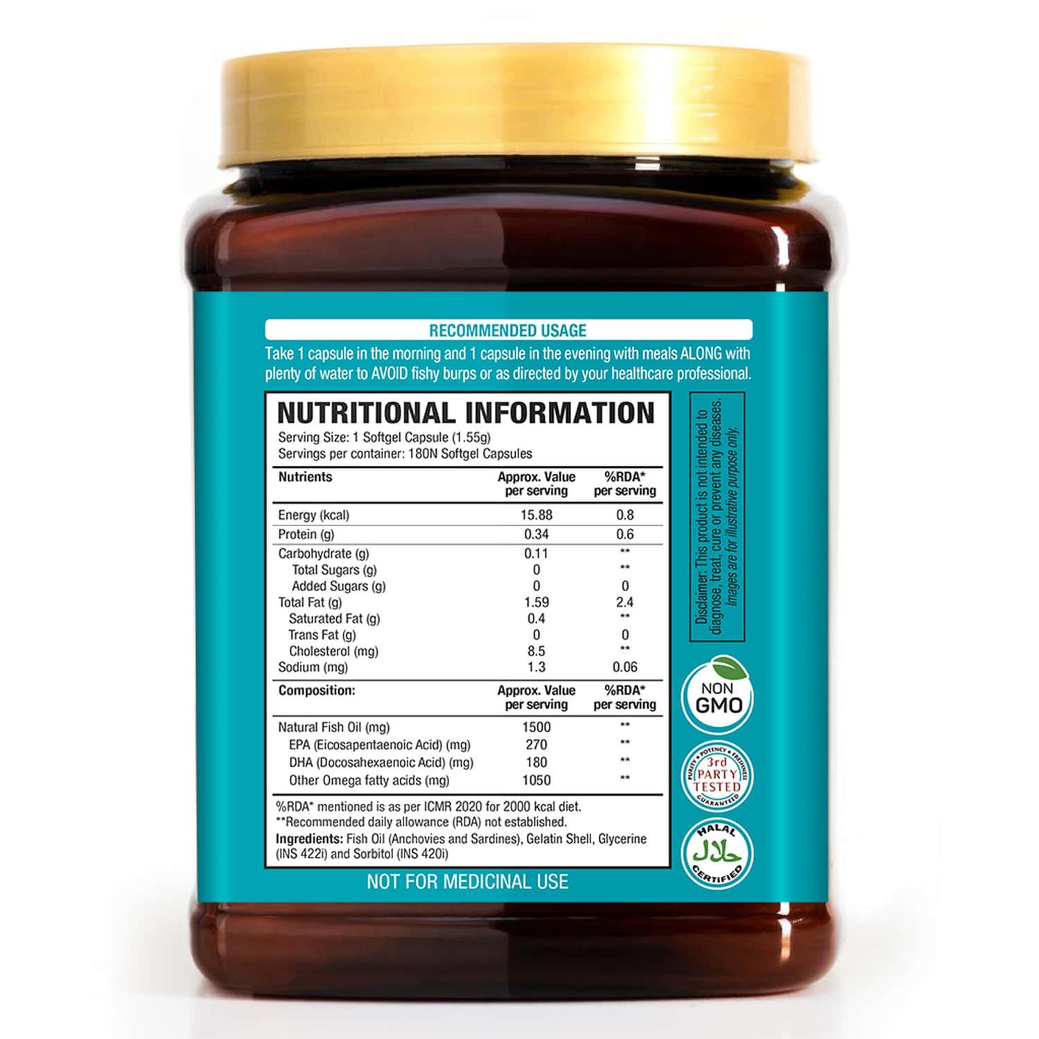 Buy WOW LIFE SCIENCE OMEGA-3 1500MG CAPSULES WITH FISH OIL - EPA 270 ...