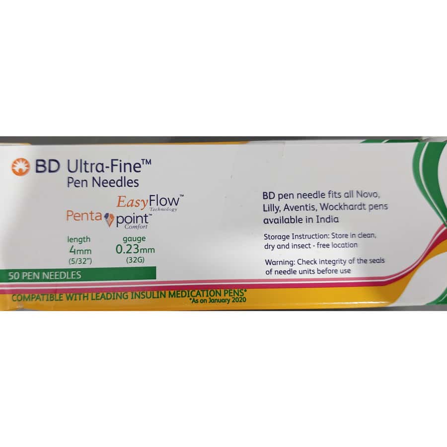 Buy BD ULTRA FINE III NANO PEN NEEDLES 4MM 32G 1*5 Online & Get Upto 60 ...