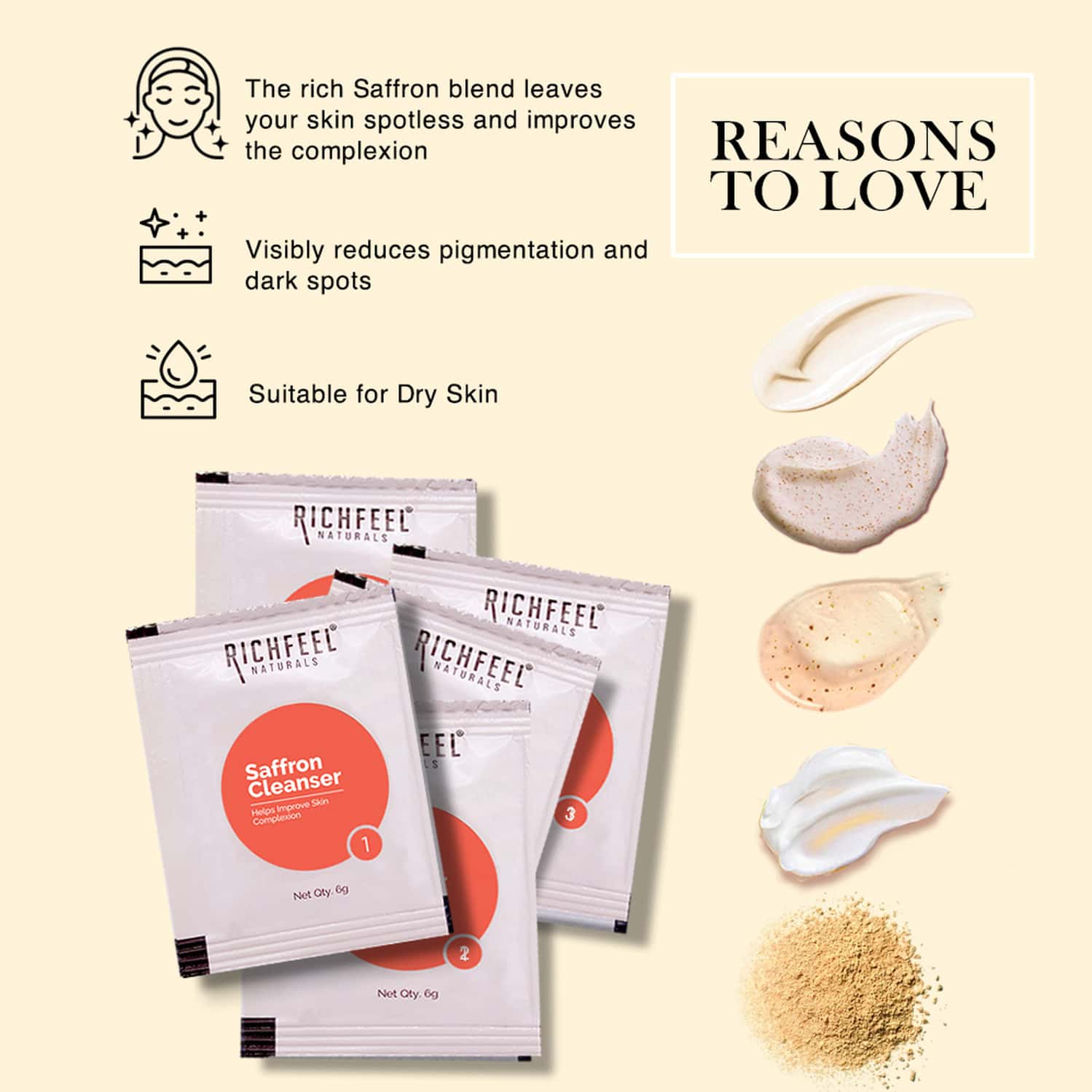 Buy RICHFEEL SAFFRON FACIAL KIT 5X6 G Online & Get Upto 60% OFF at ...