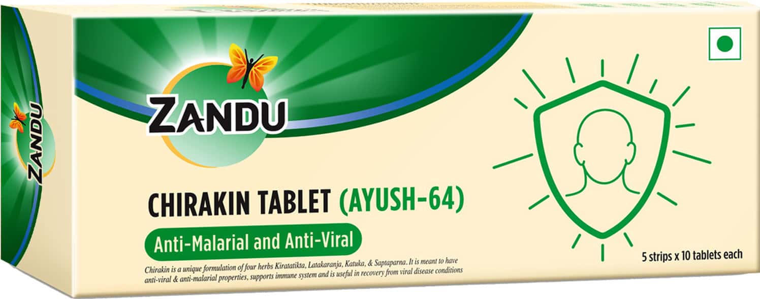 Buy ZANDU CHIRAKIN (AYUSH-64) ANTI-VIRAL - 10 TABLETS Online & Get Upto ...