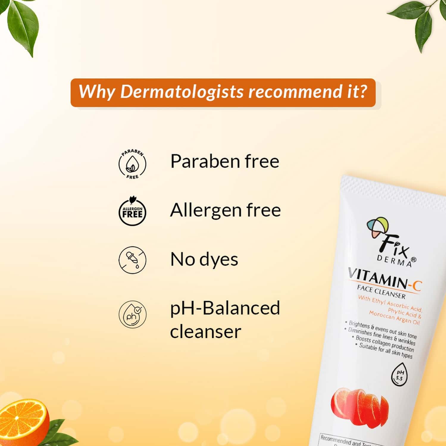 Buy FIXDERMA VITAMIN C FACE CLEANSER WITH ASCORBIC ACID - 75G Online ...