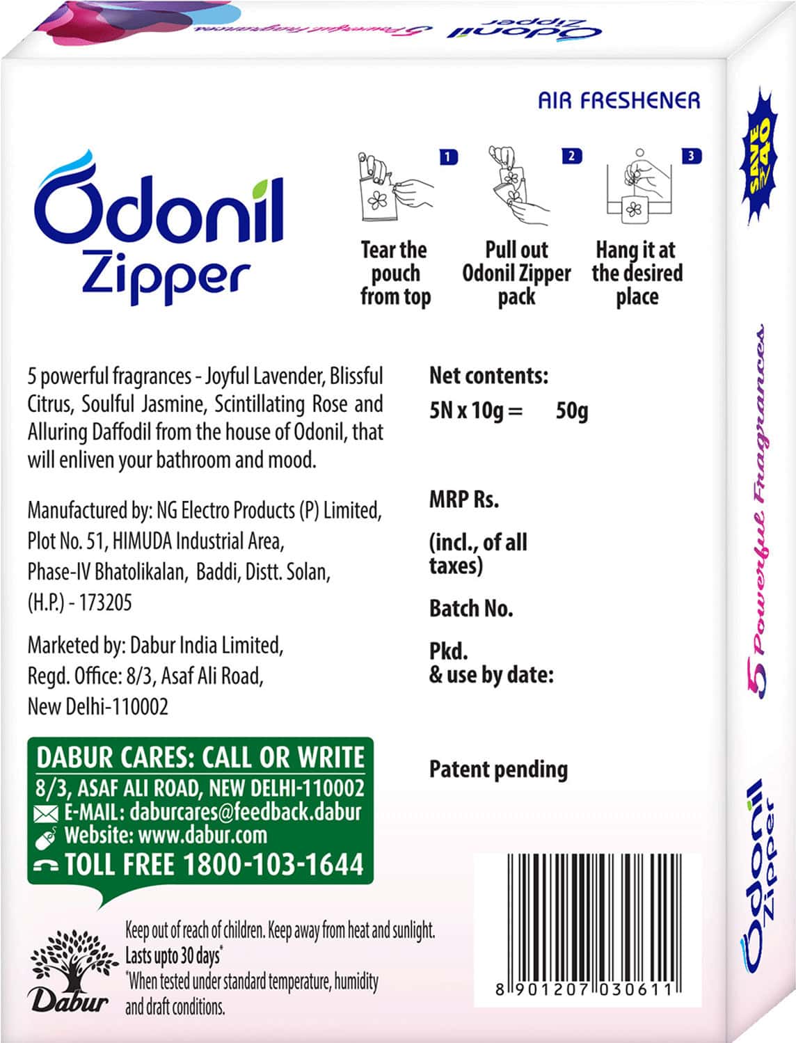 Buy ODONIL ZIPPER MIX - 10 G (PACK OF 5) Online & Get Upto 60% OFF at ...