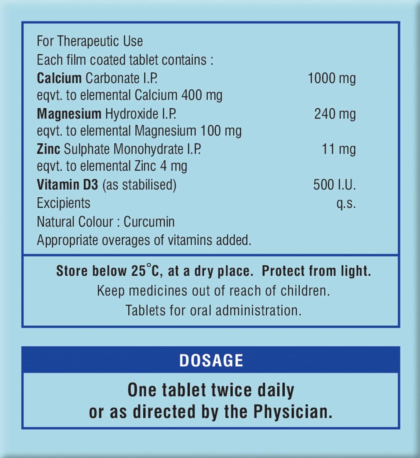 Buy CALCIMAX FORTE - HEALTH SUPPLEMENT (500 MG OF CALCIUM) - 30 TABLETS ...