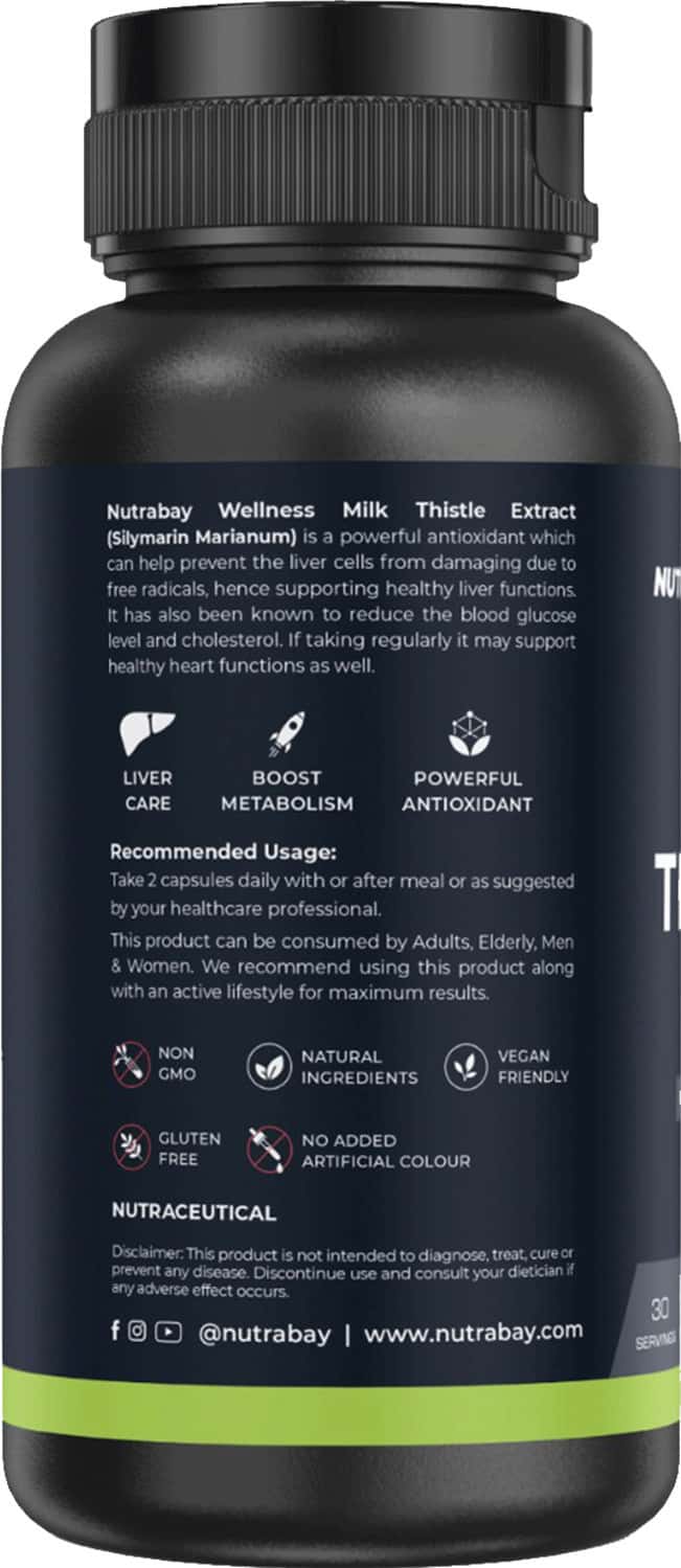 Buy NUTRABAY WELLNESS MILK THISTLE EXTRACT (80% SILYMARIN MARIANUM ...