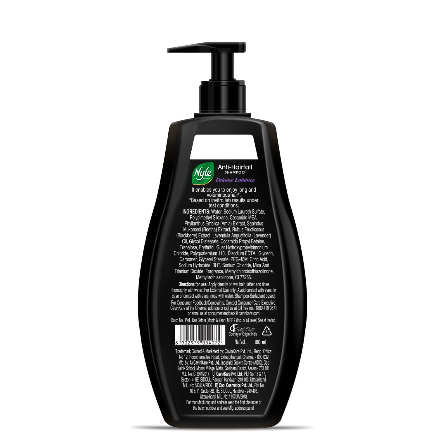 Buy NYLE NATURALS VOLUME ENHANCE ANTI HAIRFALL SHAMPOO, WITH REETHA AND ...