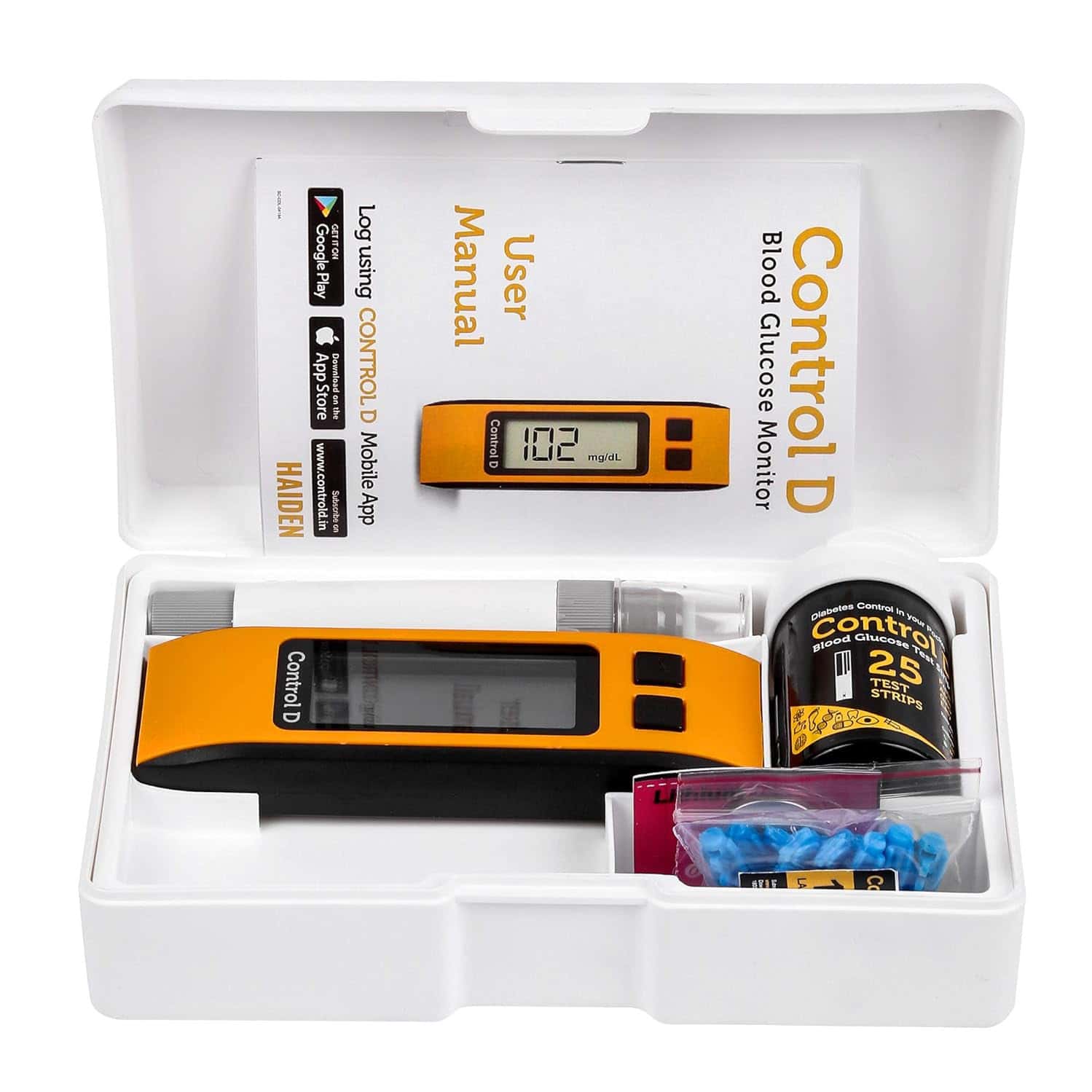 Buy CONTROL D ORANGE DIGITAL GLUCOSE BLOOD SUGAR TESTING MONITOR WITH ...