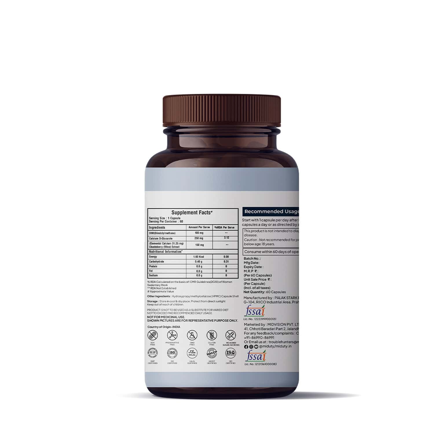 Buy MIDUTY PALAK NOTES ESTROGEN BALANCE SUPPLEMENT FOR WOMEN - 60 ...