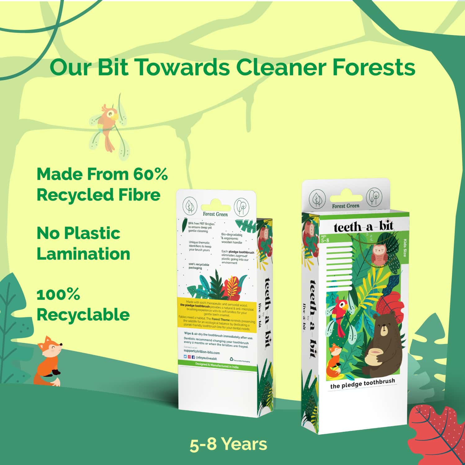 Buy TEETH-A-BIT PLEDGE NEEM TOOTHBRUSH KIDS (5-8 YRS) HEFTY HANDLE SOFT ...