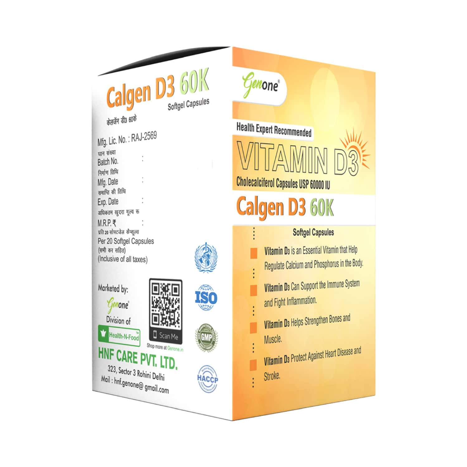 Buy GENONE CALGEN D3 60K VITAMIN D3 FOR BOOSTING IMMUNITY, HEALTHY ...