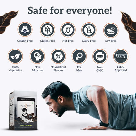 Buy INDUS ROOTS TESTO GUMMY FOR MEN 90 COUNT | FENUGREEK EXTRACT ...