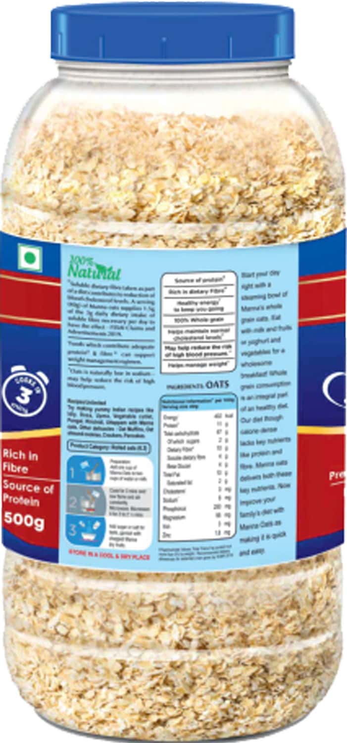 Buy MANNA OATS - JAR 1KG BOX | STEEL CUT ROLLED OATS -RICH IN FIBRE ...