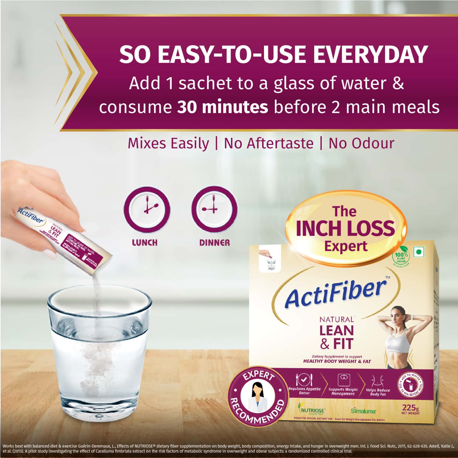 Buy ACTIFIBER NATURAL LEAN & FIT (1 X 225 GMS PACK OF 30 SACHETS ...