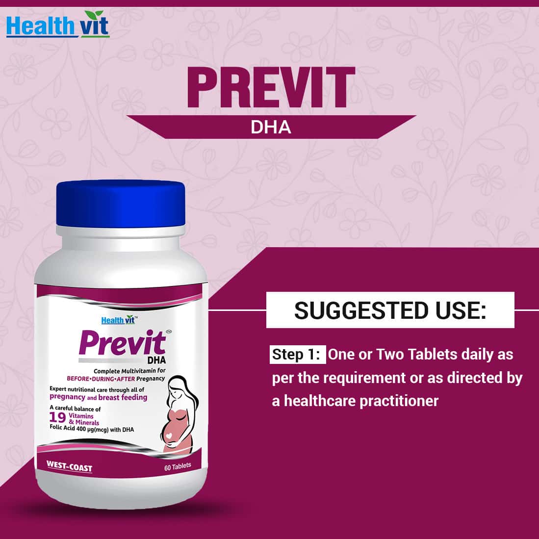 Buy HEALTHVIT PREVIT PRENATAL COMPLETE MULTIVITAMIN FOR PRE-POST ...