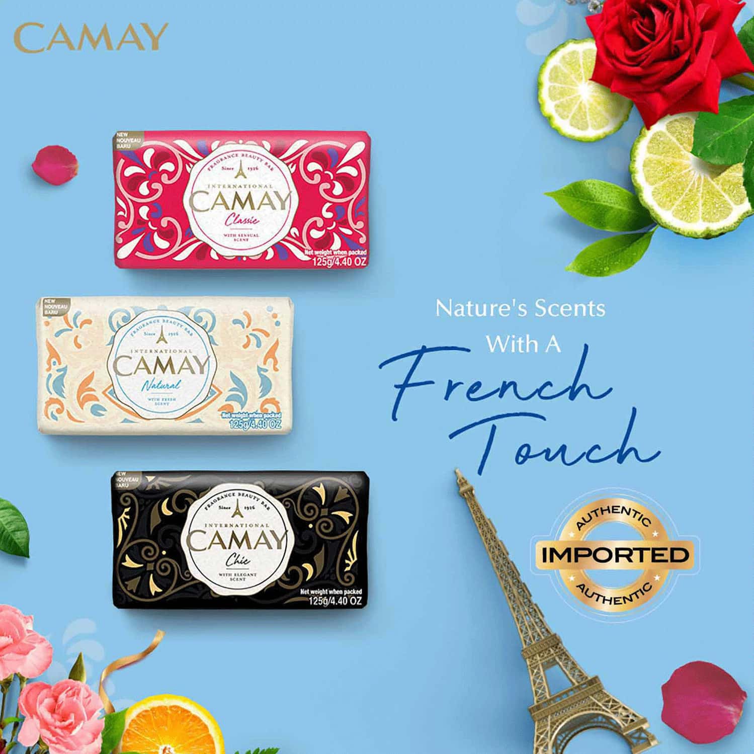 Buy CAMAY NATURAL CEDARWOOD & BERGAMOT BEAUTY SOAP WITH INDULGING ...