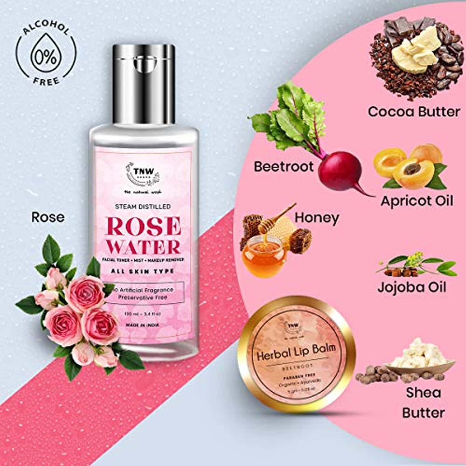 Buy TNW-THE NATURAL WASH STEAM DISTILLED ROSE WATER (100 ML) AND ...
