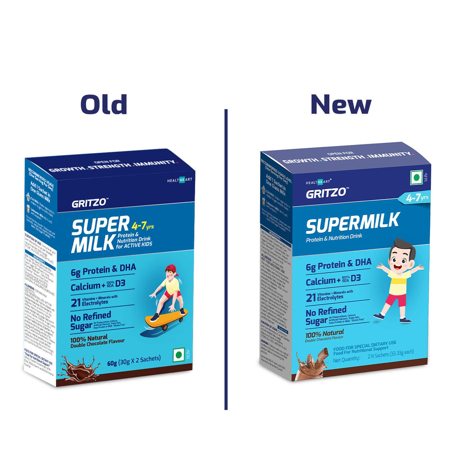 Buy GRITZO SUPERMILK 4-7Y (ACTIVE KIDS), TRIAL PACK, 100% NATURAL ...
