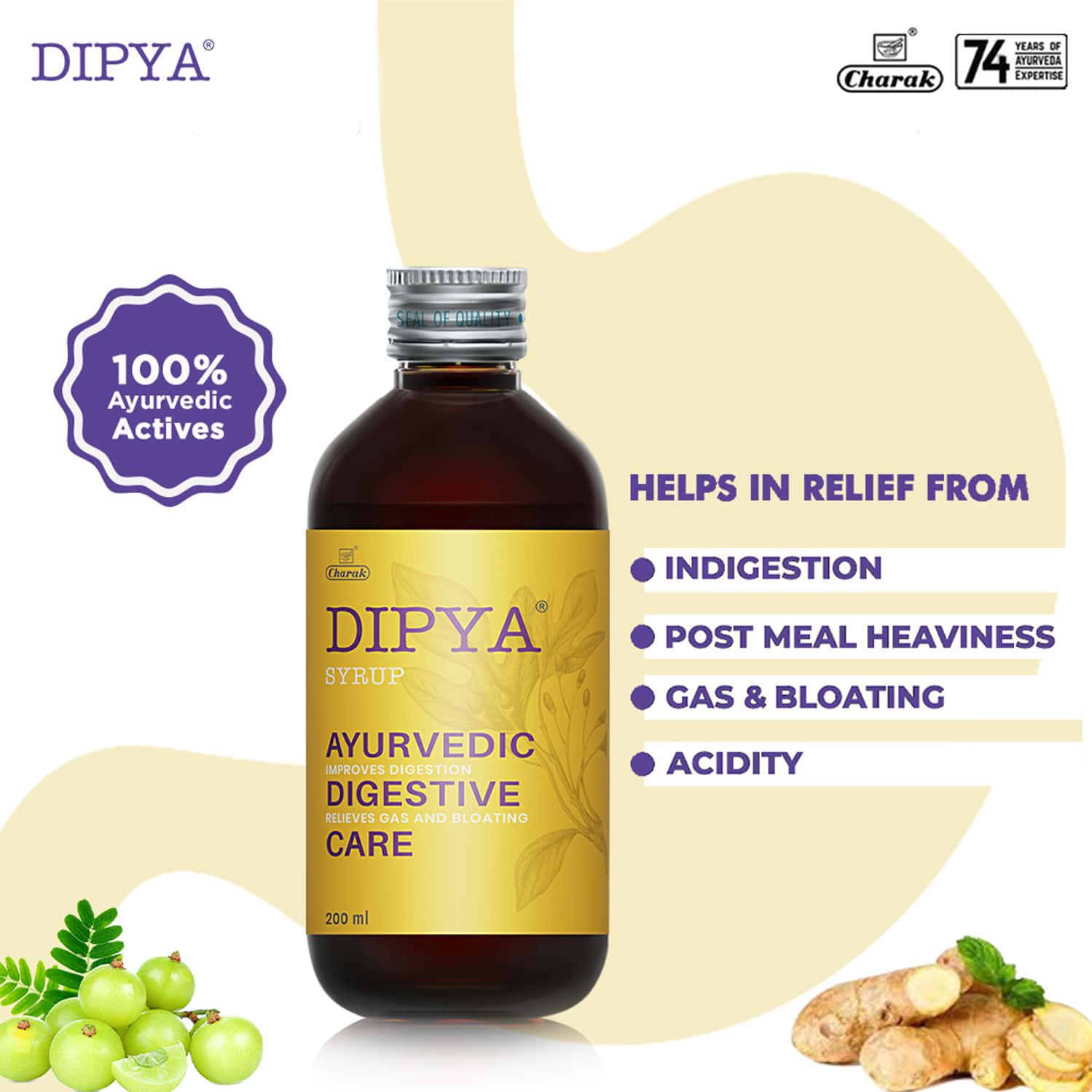 Buy DIPYA AYURVEDIC DIGESTIVE SYRUP - 200ML Online & Get Upto 60% OFF ...