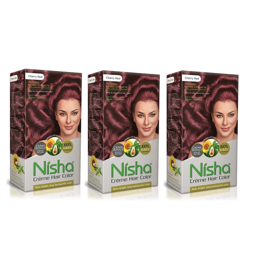 Buy NISHA CREME HAIR COLOR CHERRY RED 120G PACK OF 2, AMMONIA FREE ...