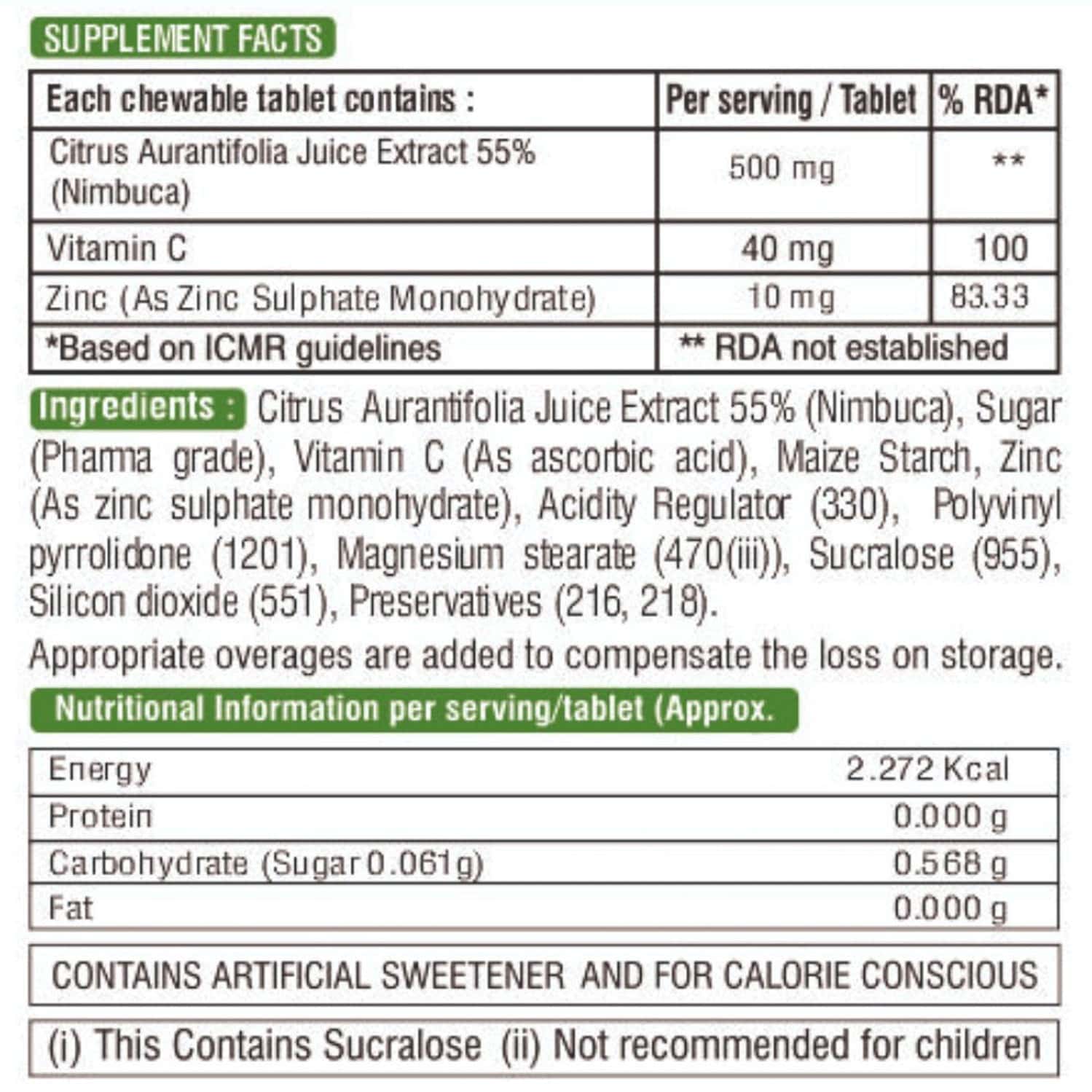 Buy ORIGINS NUTRA CITRUS-CZ VITAMIN C & ZINC - 30 CHEWABLE TABLETS ...