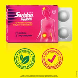 Buy SARIDON WOMAN FAST ACTION AGAINST ABDOMINAL BODY PAIN AND HEADACHES ...