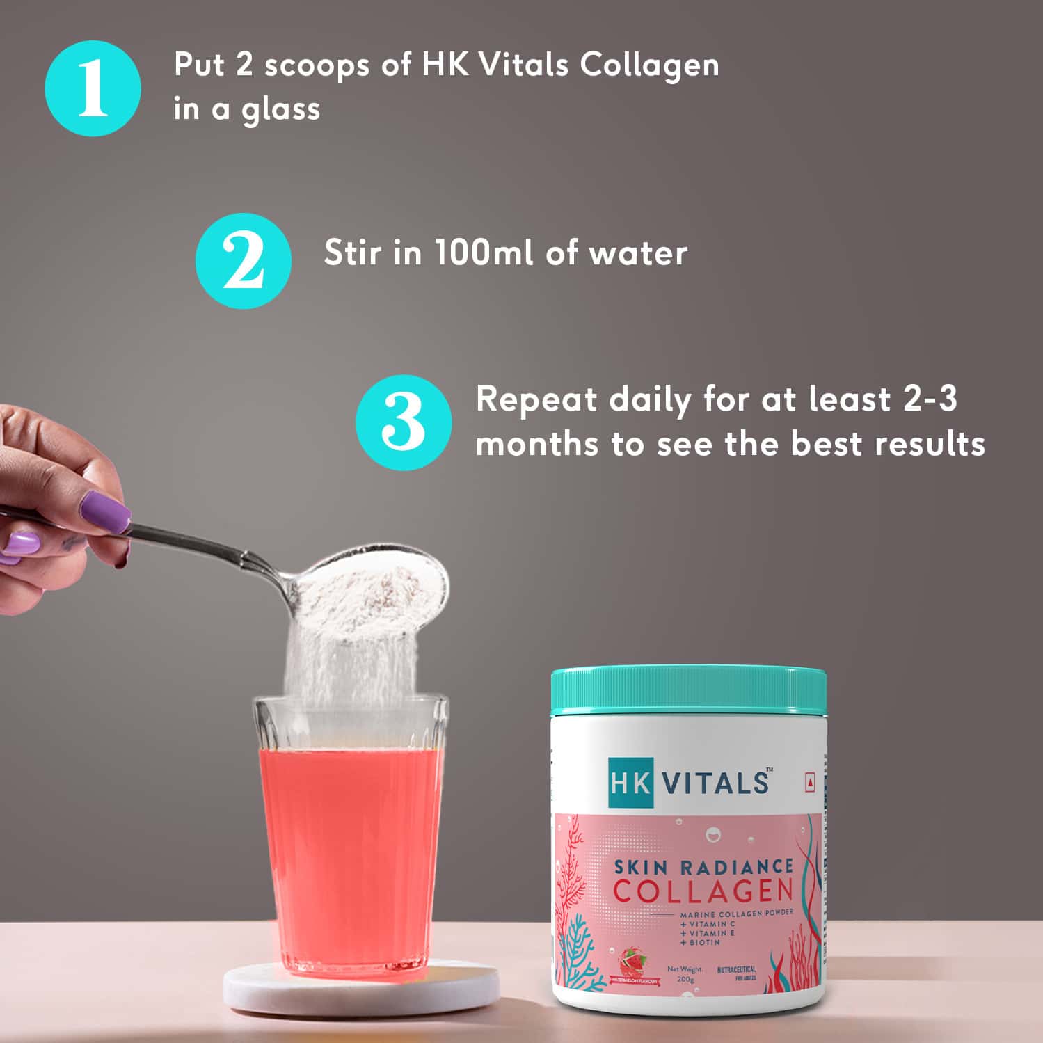 Buy HEALTHKART HK VITALS SKIN RADIANCE COLLAGEN POWDER (WATERMELON, 200 ...