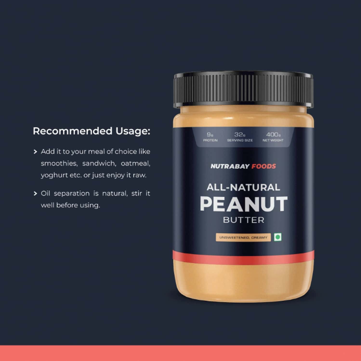 Buy NUTRABAY FOODS ALL-NATURAL PEANUT BUTTER (CREAMY) - UNSWEETENED ...