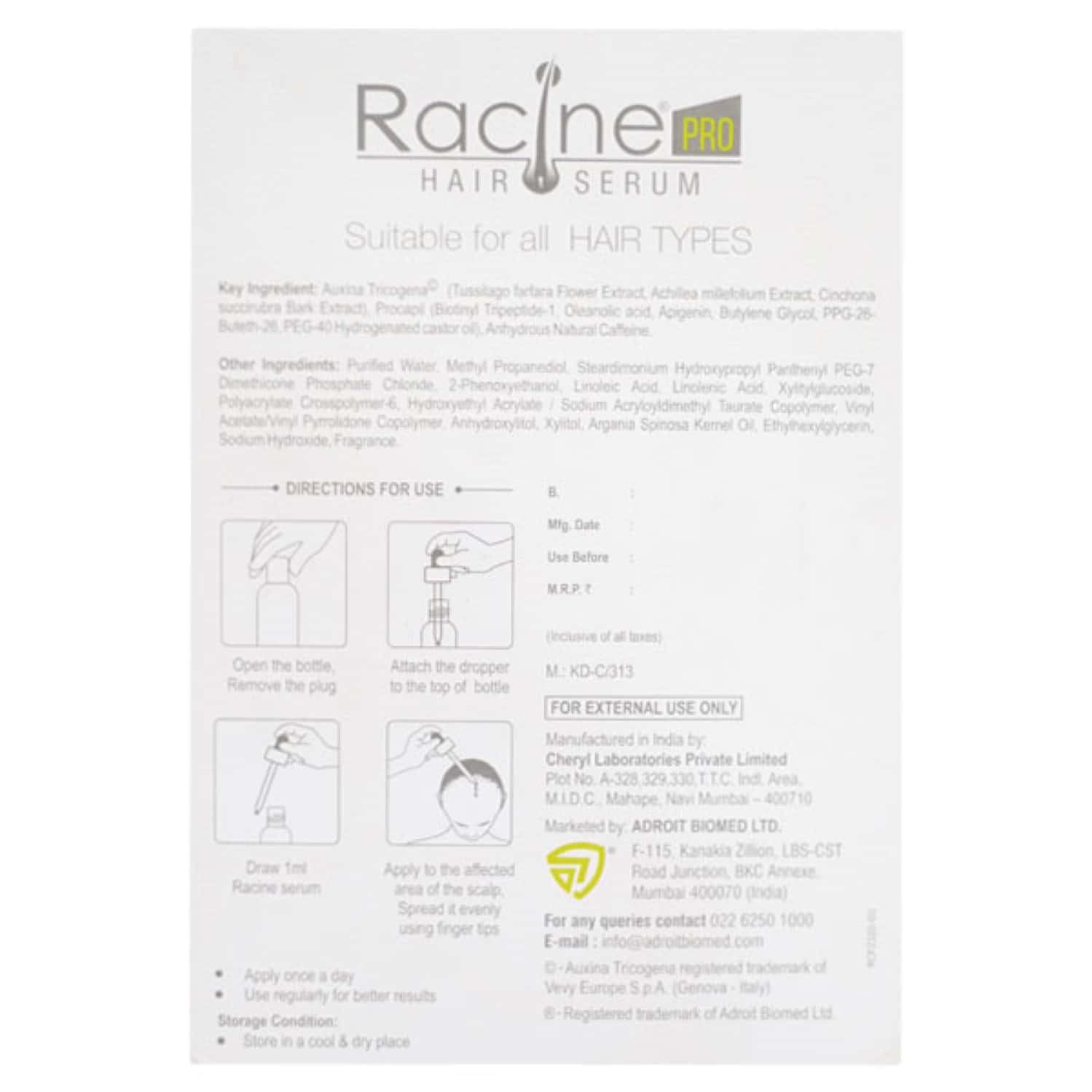 Buy RACINE PRO BOTTLE OF 90ML HAIR SERUM Online & Get Upto 60% OFF at ...