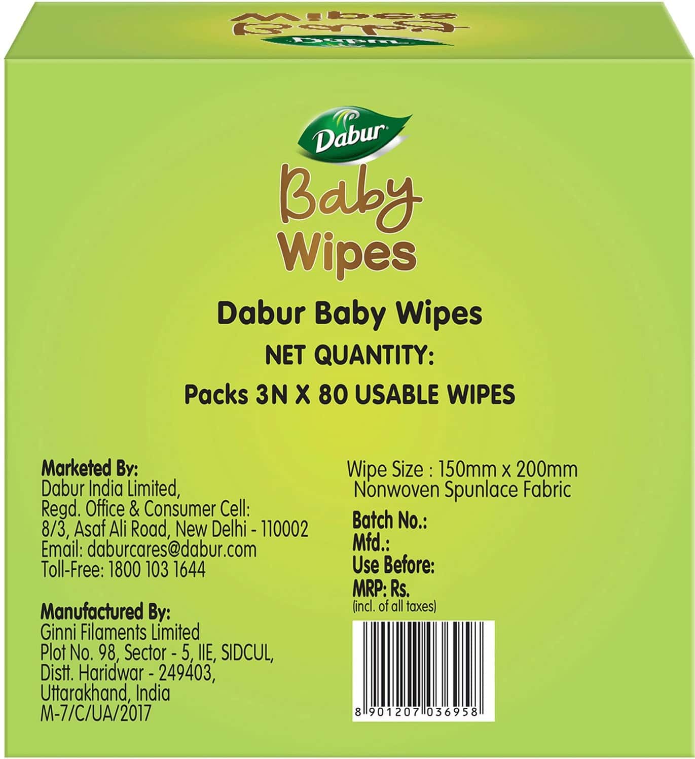 Buy DABUR BABY WIPES (PACK OF 3) 80 WIPES EACH Online & Get Upto 60% ...