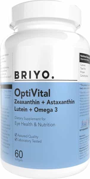 Buy BRIYO OPTIVITAL - ZEAXANTHIN + ASTAXANTHIN + LUTEIN + OMEGA 3 ...