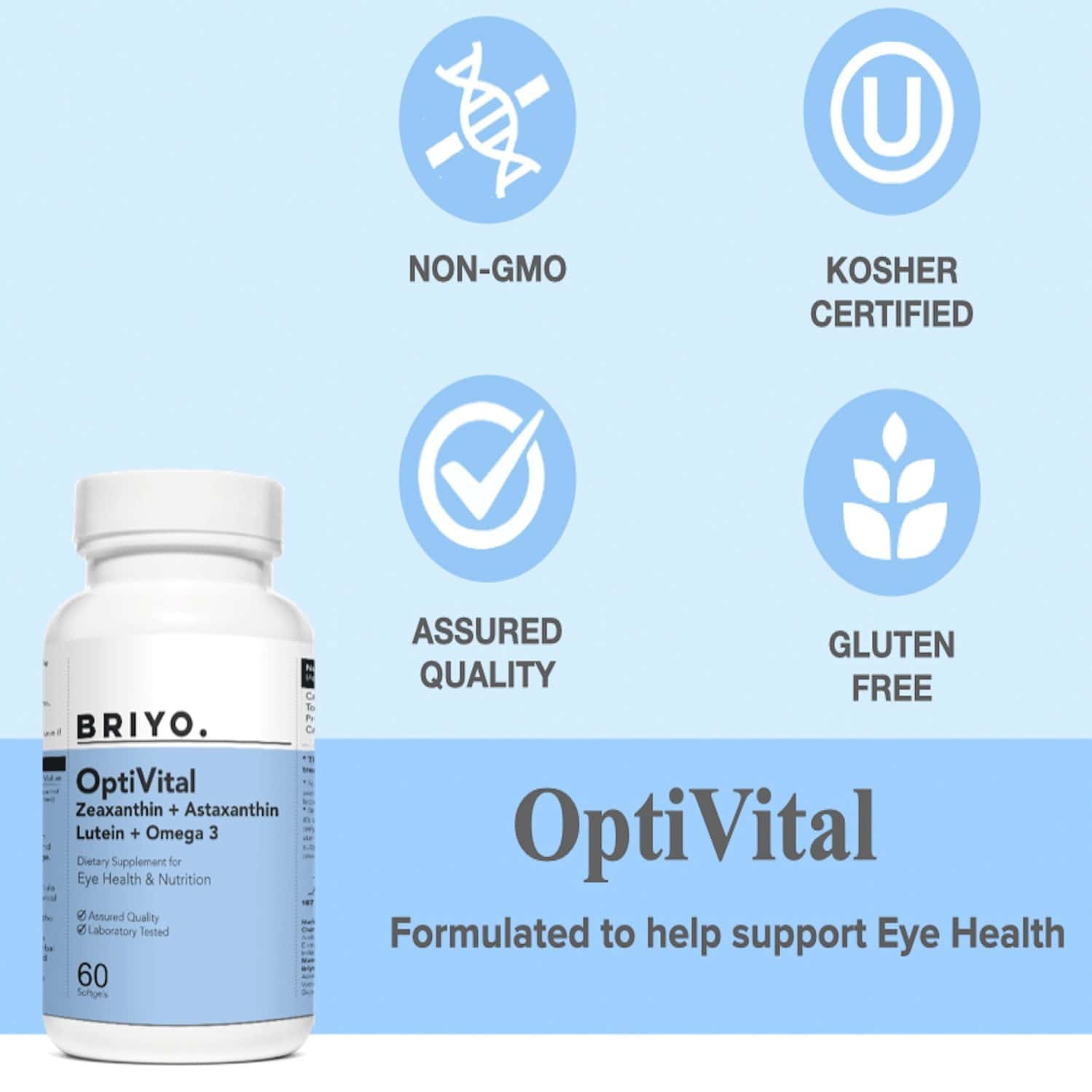 Buy BRIYO OPTIVITAL - ZEAXANTHIN + ASTAXANTHIN + LUTEIN + OMEGA 3 ...