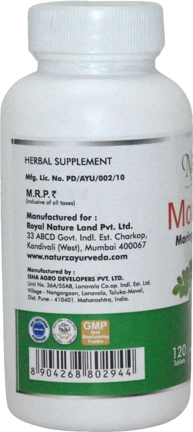 Buy NATURZ AYURVEDA MORINGA OLEIFERA 500MG 120 TABLETS (PACK OF 5 ...