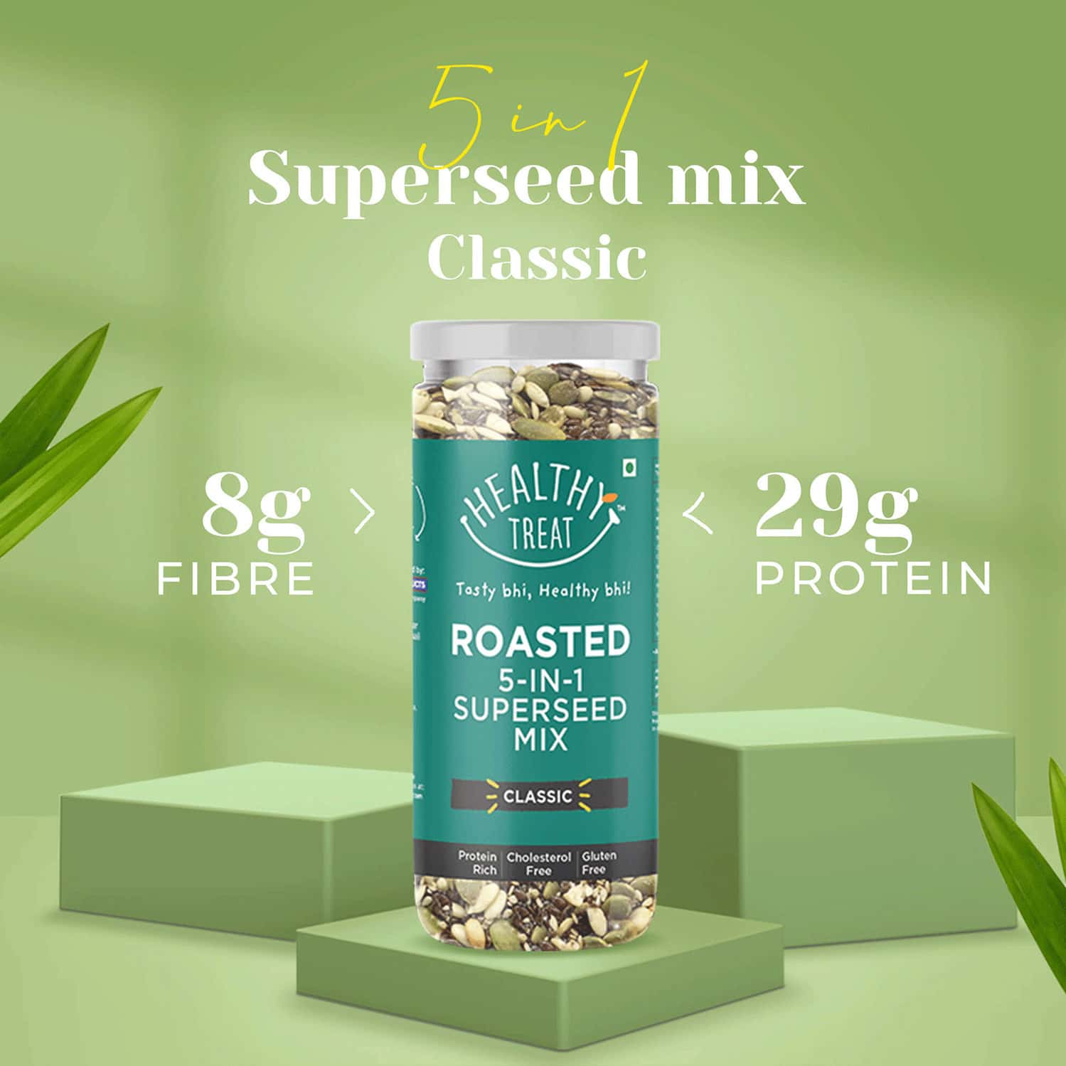 Buy HEALTHY TREAT ROASTED 5 IN 1 SUPER SEED MIX 300 GM - PACK OF 2-150 ...