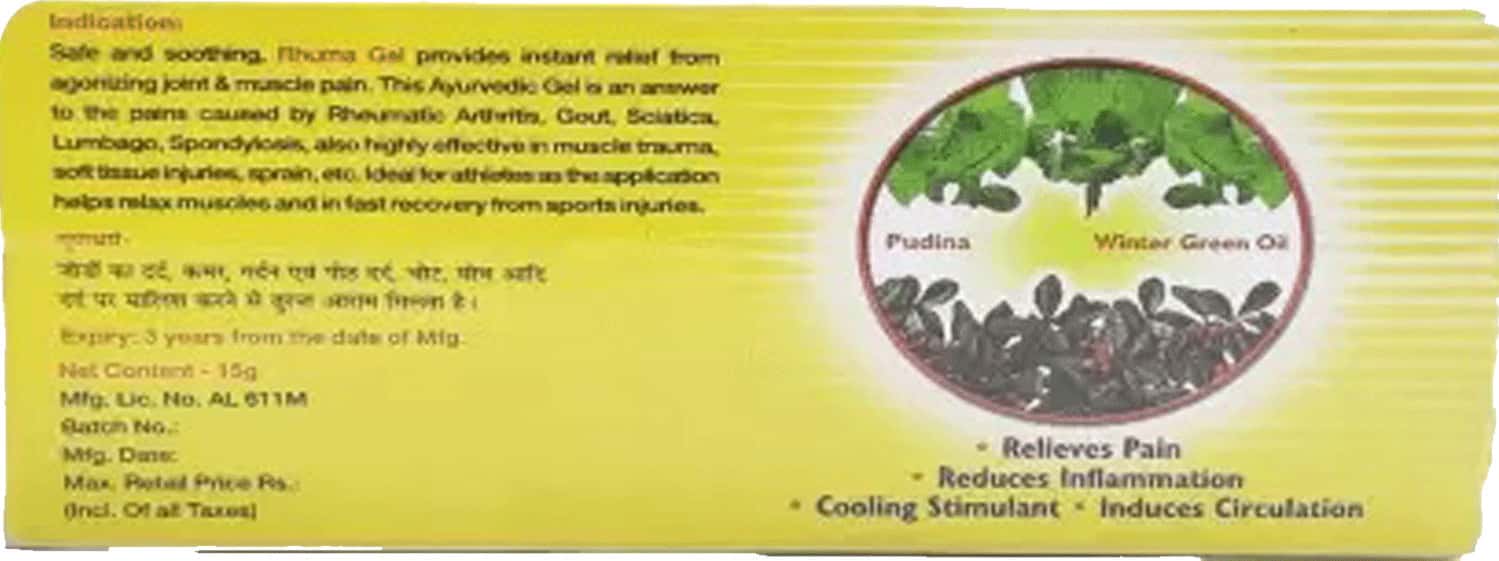 Buy BAIDYANATH RHUMA GEL- QUICK ACTION PAIN RELIEF | PACK OF 3 GEL (3 X ...