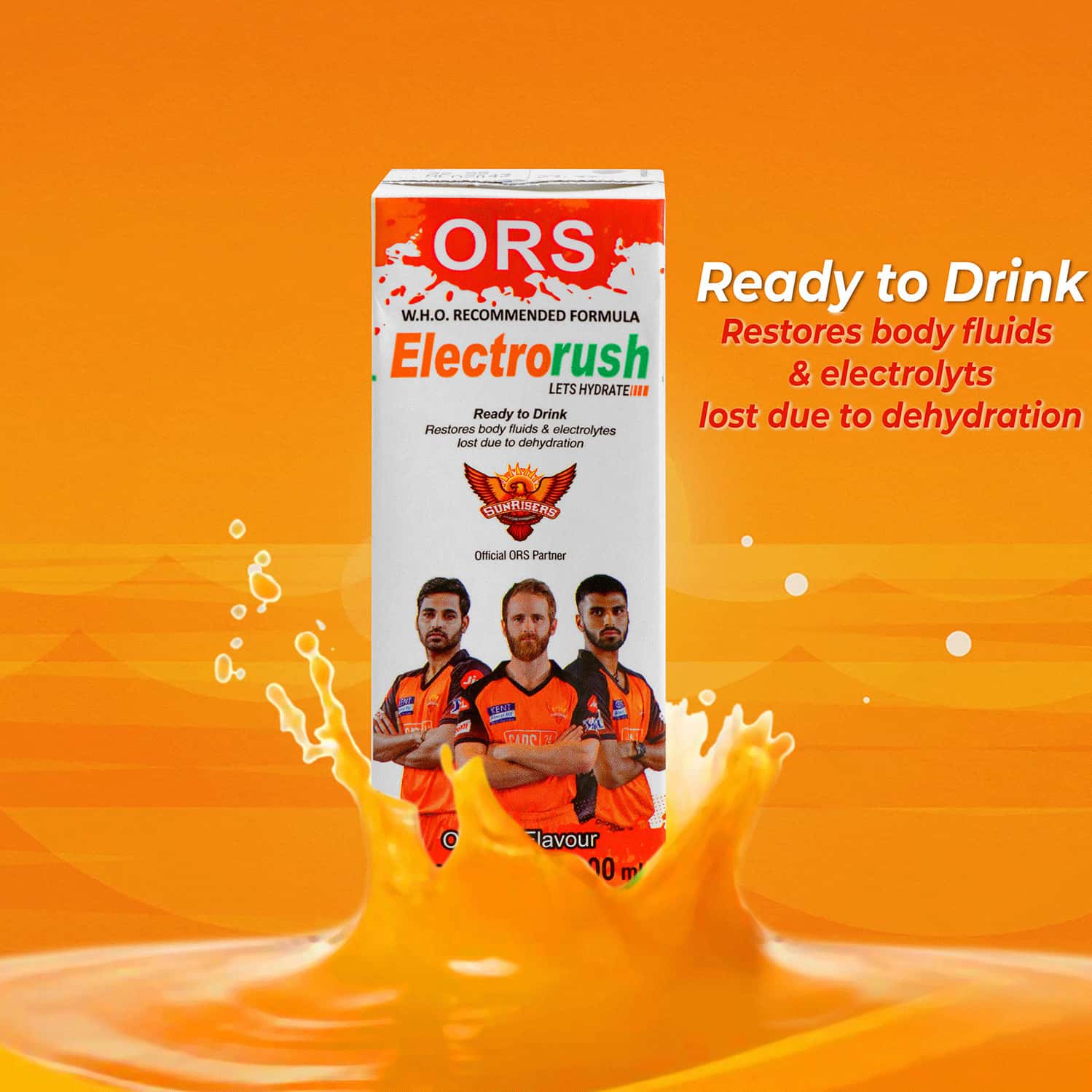 Buy ELECTRORUSH ORS ORANGE DRINK PACK OF 8 (200ML) Online & Get Upto 60 ...