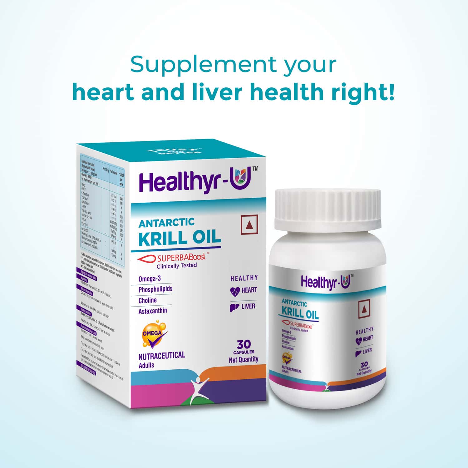 Buy HEALTHYR-U ANTARCTIC KRILL OIL BOTTLE OF 30 CAPSULES Online & Get ...