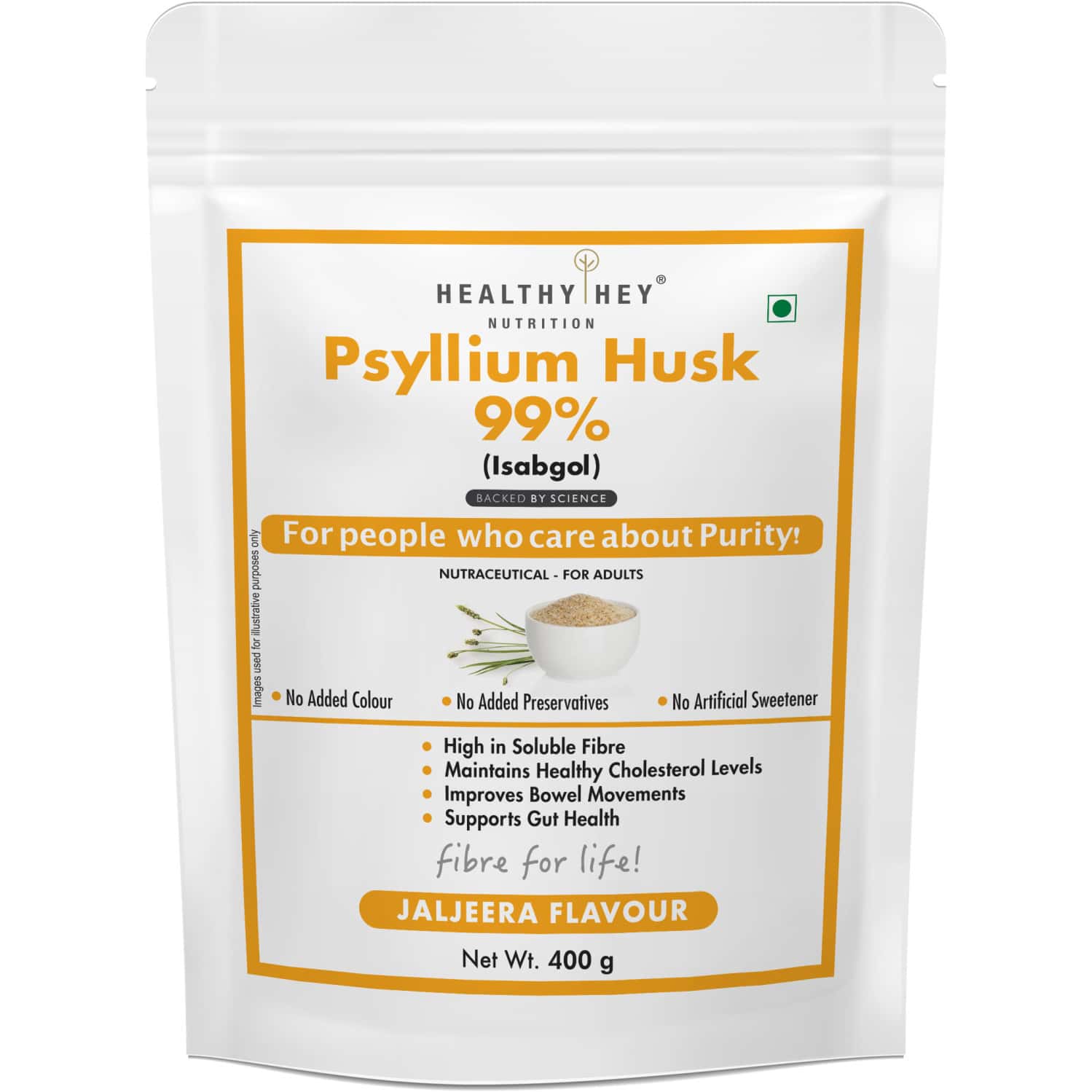 Buy HEALTHYHEY NUTRITION PSYLLIUM HUSK 99% - FIBRE SUPPORT - 400 GRAM ...