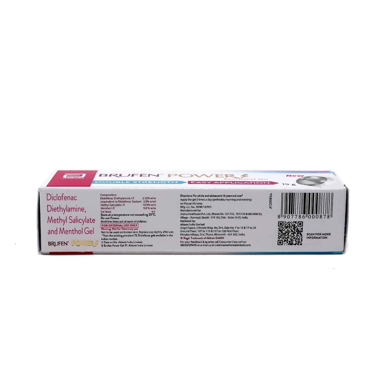 Buy BRUFEN POWER DOUBLE STRENGTH EASY APPLICATION TUBE OF 15GM PAIN ...