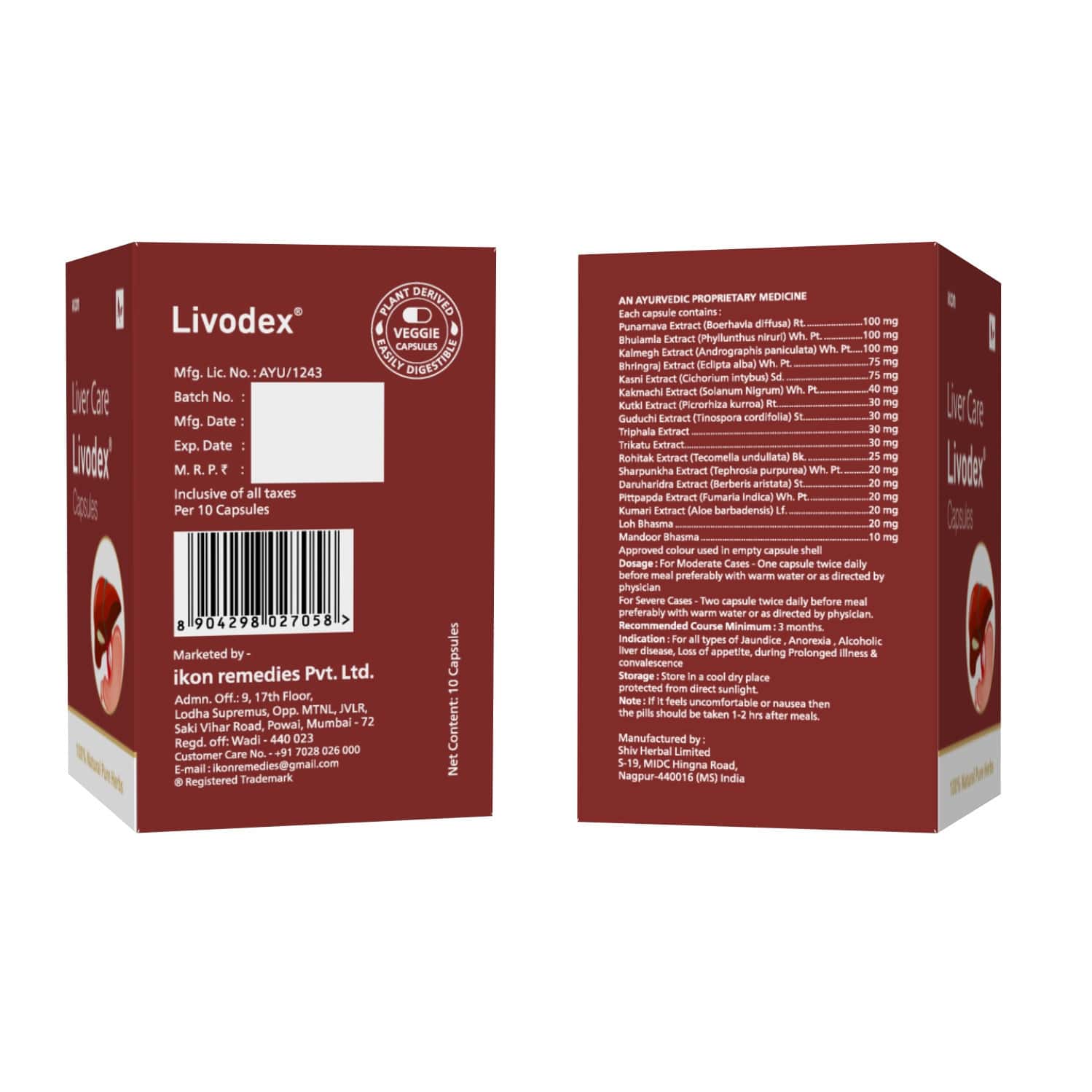 Buy LIVODEX CAPSULES 10 CAPS | LIVER HEALTH SUPPLEMENT | DETOX LIVER ...