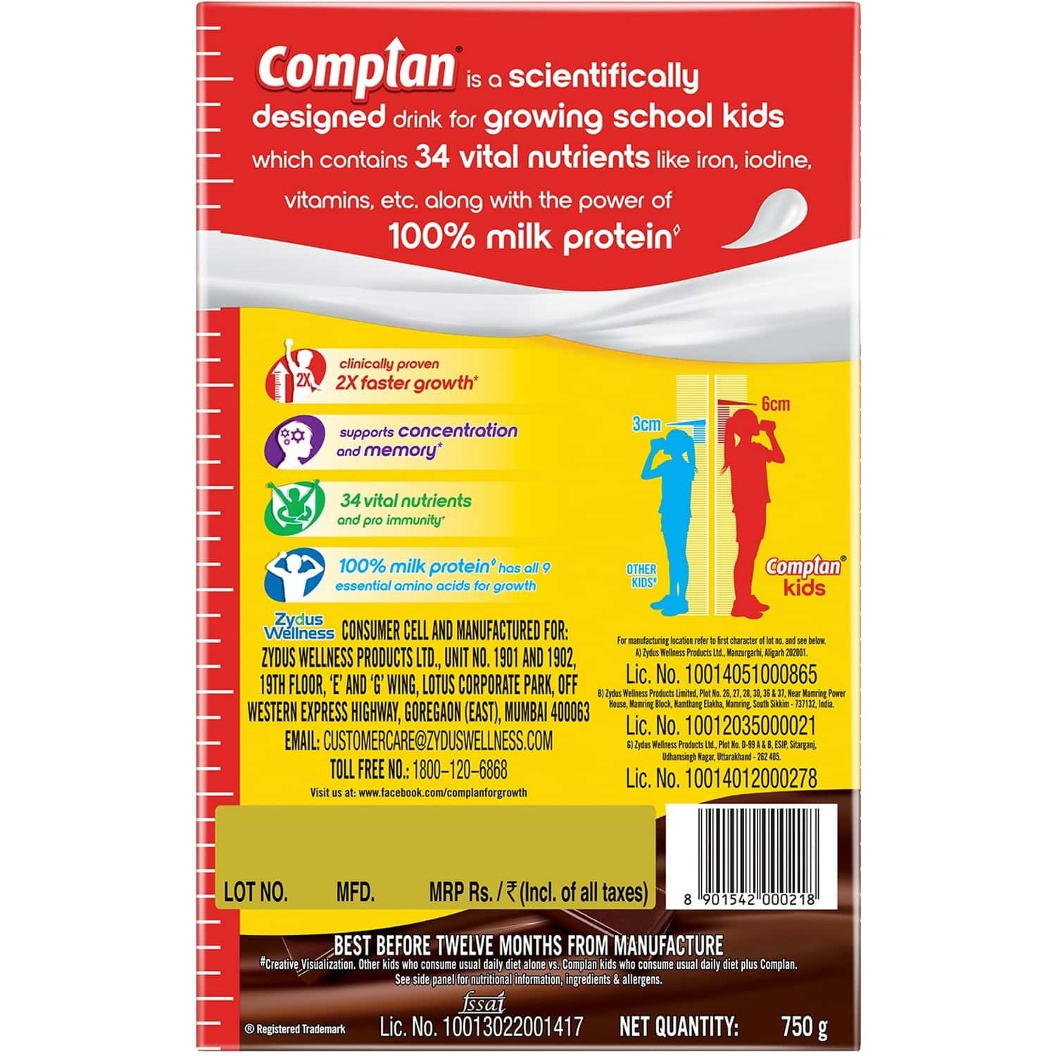 Buy COMPLAN NUTRITION AND HEALTH DRINK ROYALE CHOCOLATE 750G, REFILL ...