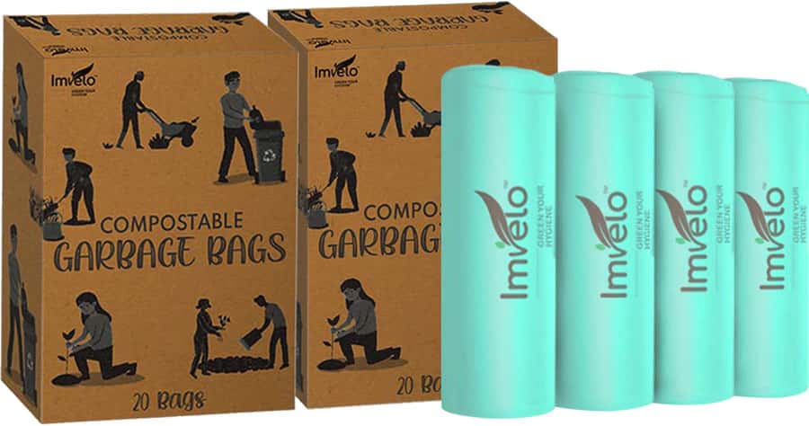 Buy IMVELO 100% COMPOSTABLE GARBAGE BAG | 20 BAGS (2 ROLLS) 24 X 30 ...