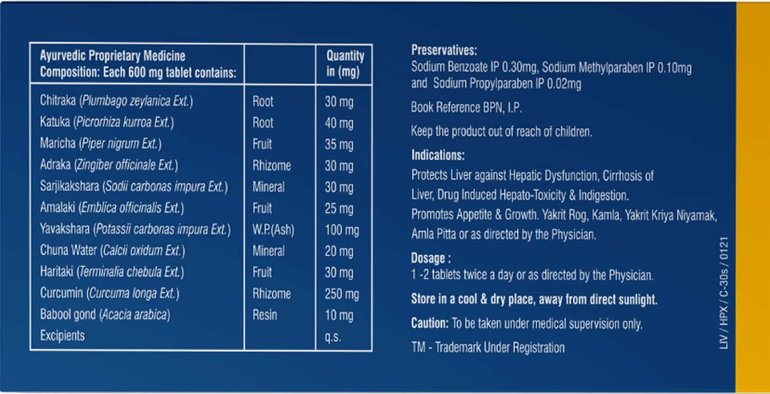 Buy LIVOCUMIN 30 TAB Online & Get Upto 60% OFF at PharmEasy