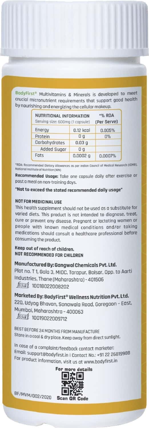 Buy BODYFIRST MULTIVITAMINS & MINERALS Online & Get Upto 60% OFF at ...