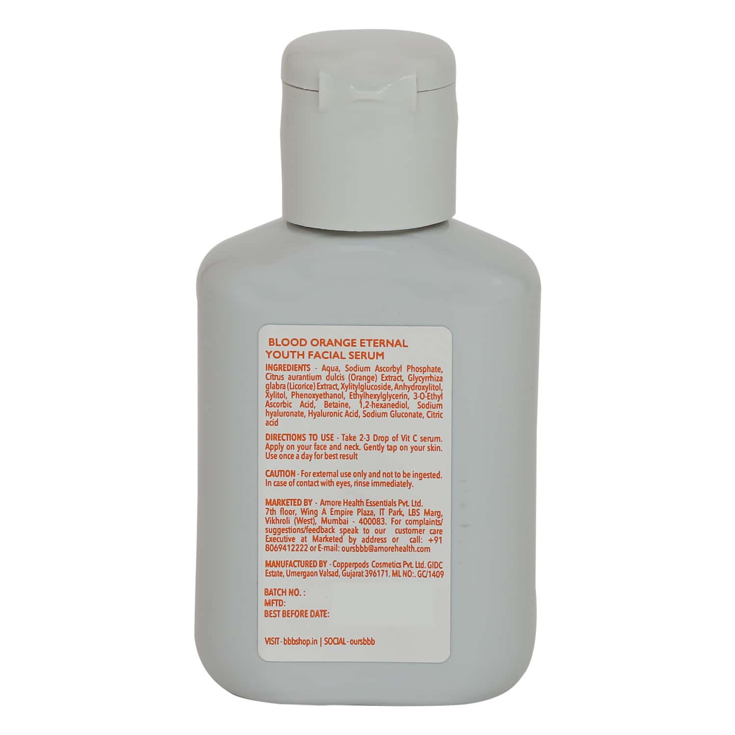 Buy BBB BETTER BODY BOMBAY BLOOD ORANGE ETERNAL YOUTH FACIAL SERUM ...