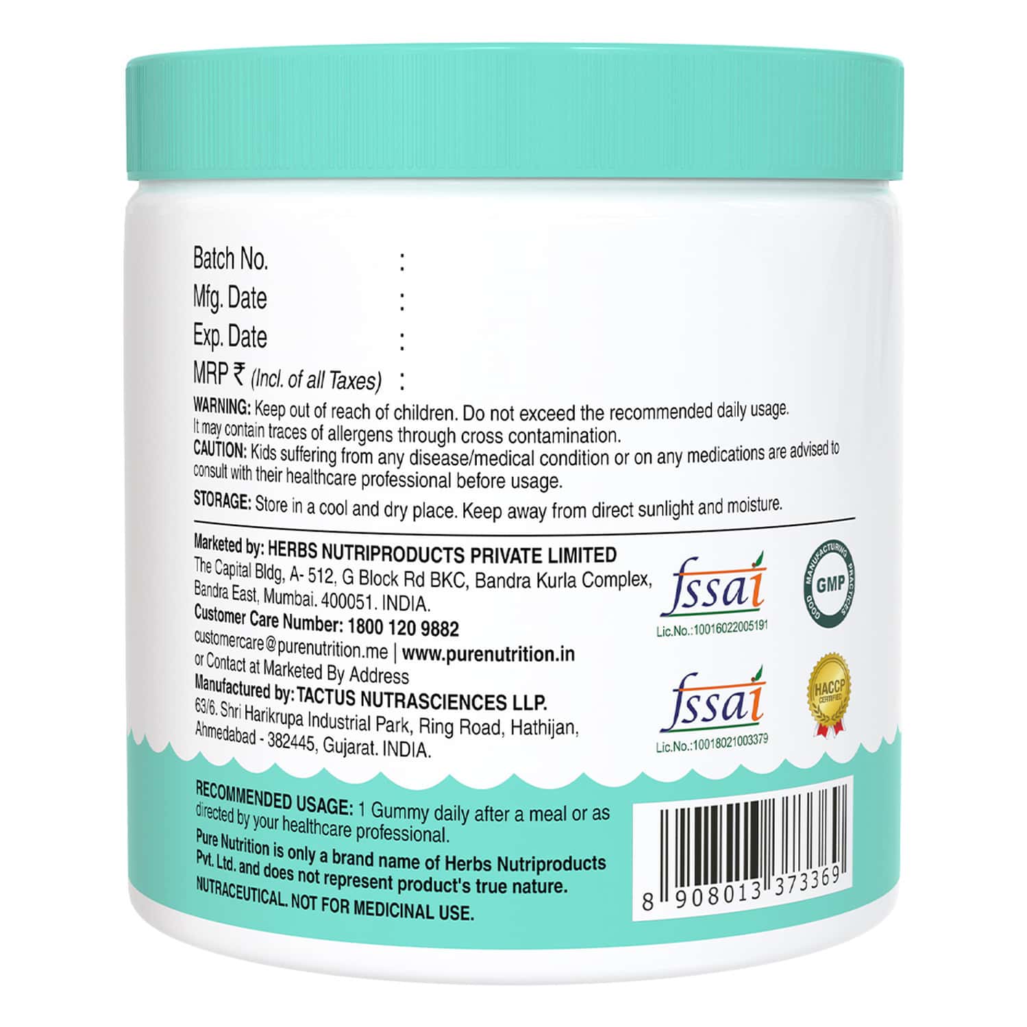 Buy PURE NUTRITION KIDS MULTIVITAMIN GUMMIES | SUPPORTS GROWTH AND ...